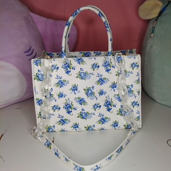 House of Want | Bags | House Of Want Blue Floral Bag | Poshmark